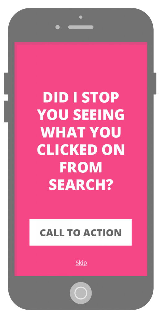 Google's mobile interstitial penalty: what is acceptable? | Found